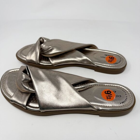 Clarks | Shoes | Clarks Women Reyna Twist Gold Metallic Knot Leather ...